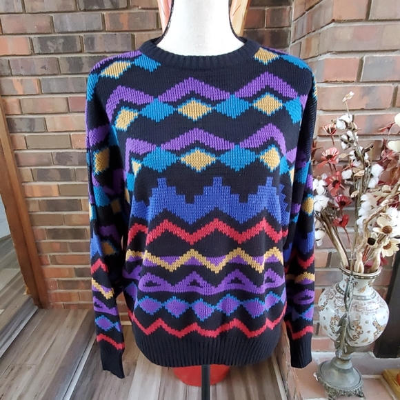 Bugle Boy | Sweaters | Rare Vintage Bugle Boy Co Graphic Print Sweater ...